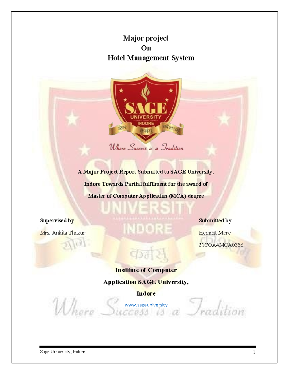 Hotel management system project - Major project On Hotel Management ...