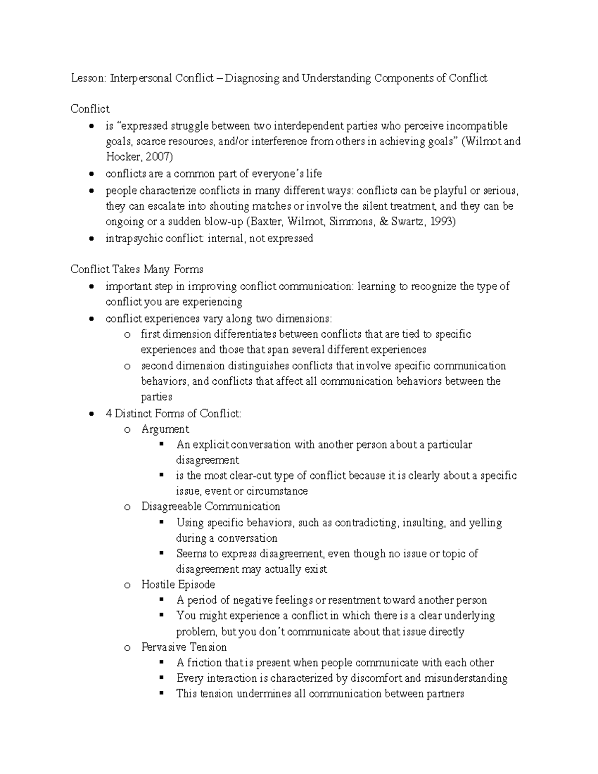 Interpersonal Conflict – Diagnosing and Understanding Components of ...