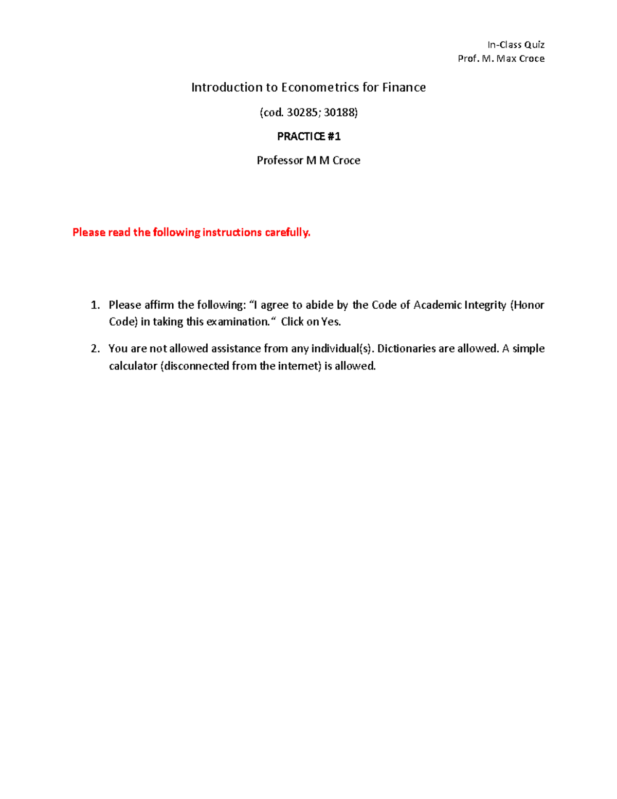 Practice 1 With Solutions - Empirical Methods for Finance (Introduction to Econometrics for ...