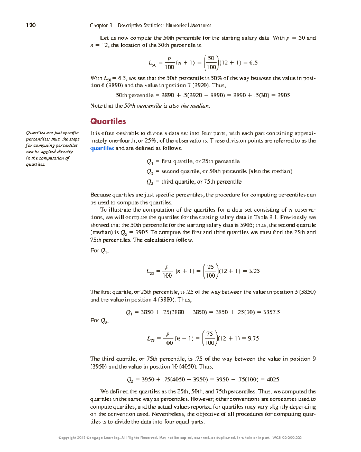 Chapter 3 Excerpt(1) 3 - Ch 3 - 120 Chapter 3 Descriptive Statistics: Numerical Measures Let us ...