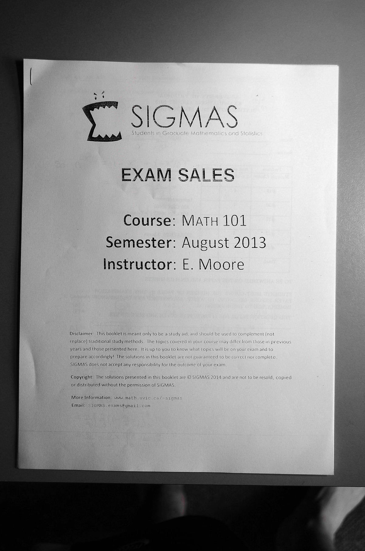Exam August 2013, Questions and answers - Math101 - Studocu