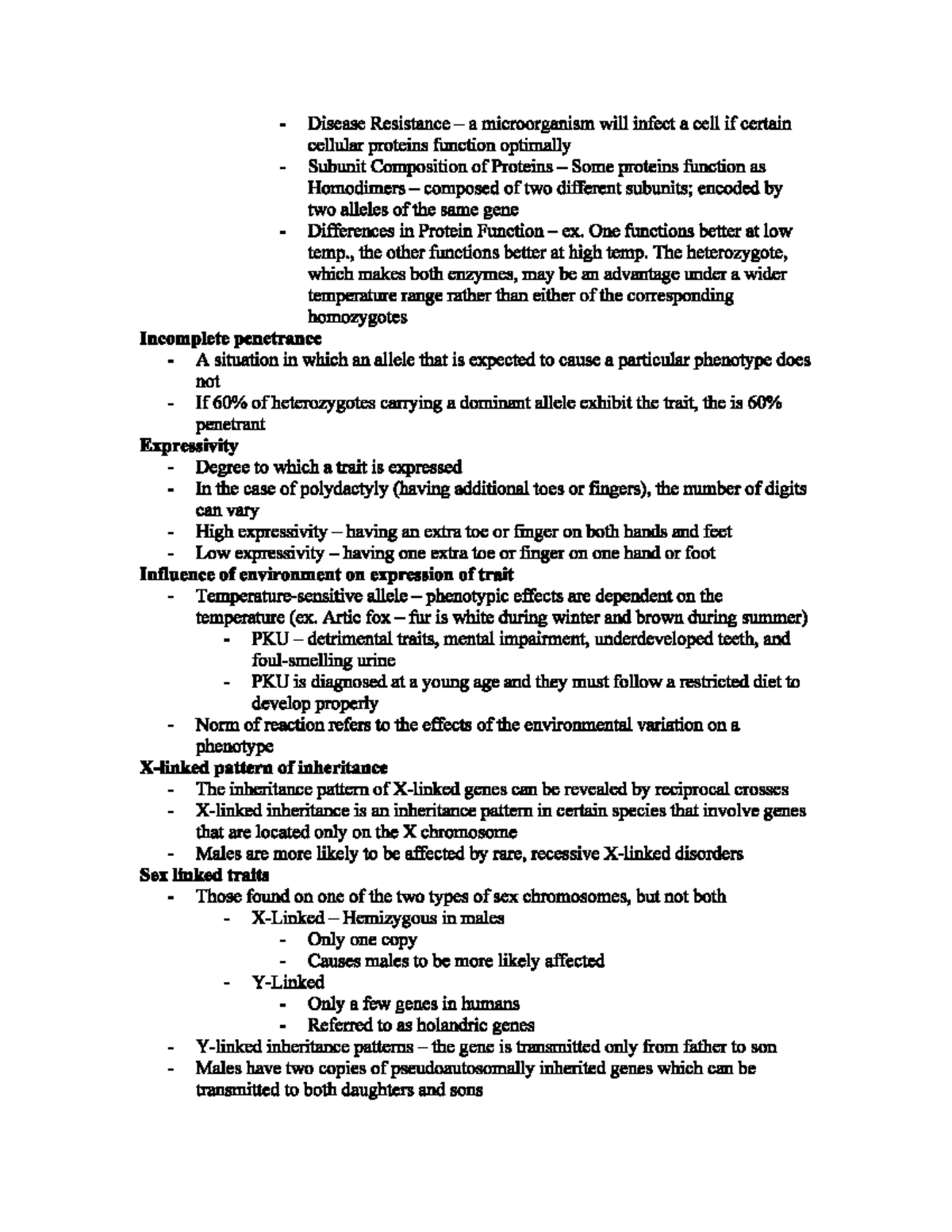 Genetics Review Sheet 1 pg12 - ANSC 305 - Studocu