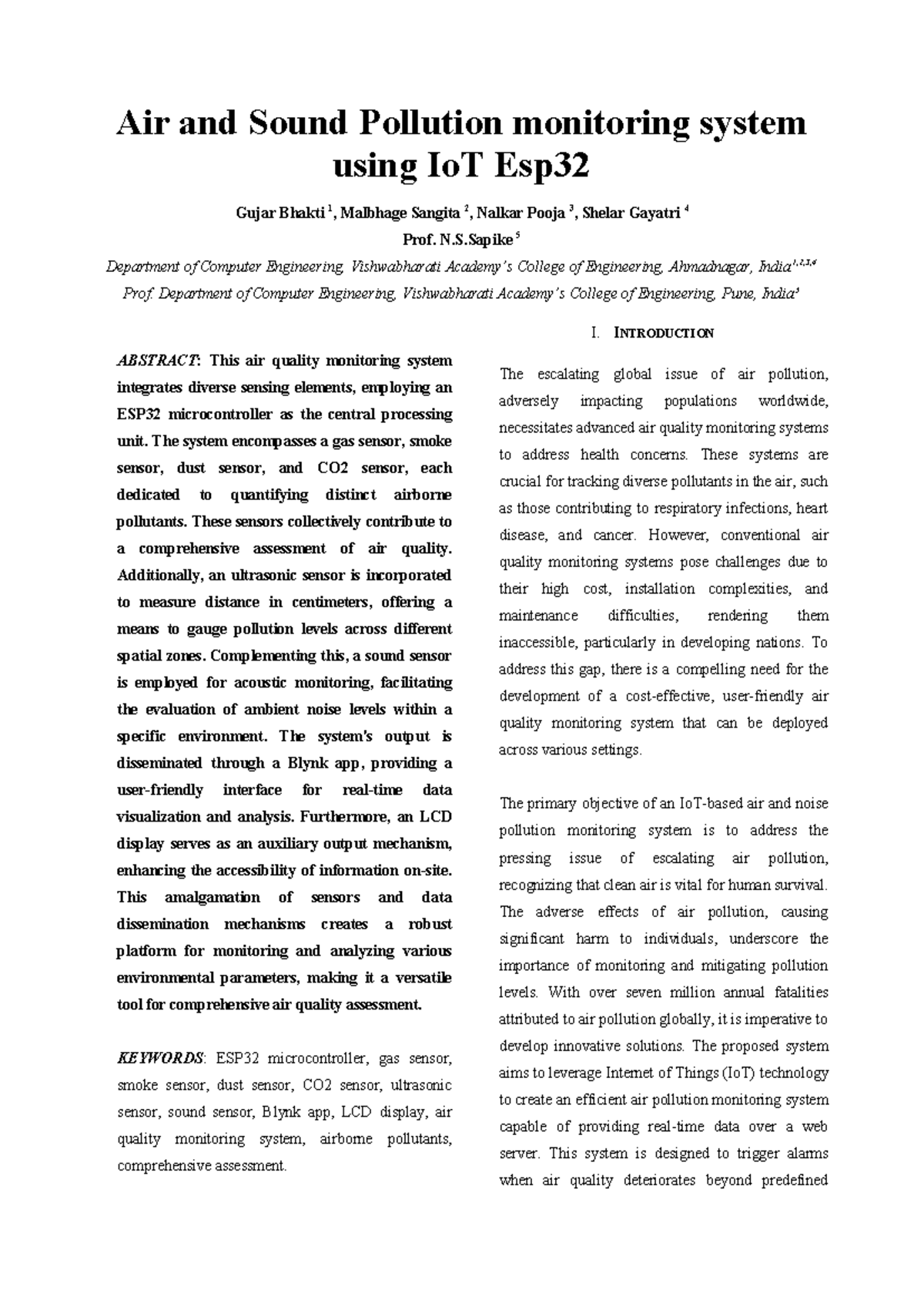 Air and Sound Pollution paper - Air and Sound Pollution monitoring ...