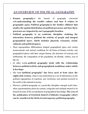 Nature and Scope of Political Geography - The Nature and the Scope of ...
