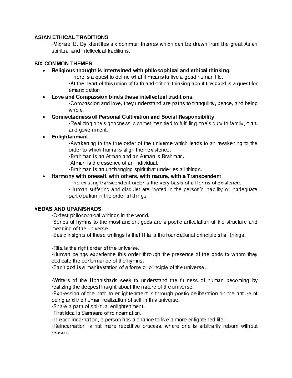 Asian- Ethical- Traditions - ASIAN ETHICAL TRADITIONS Michael B. Dy ...