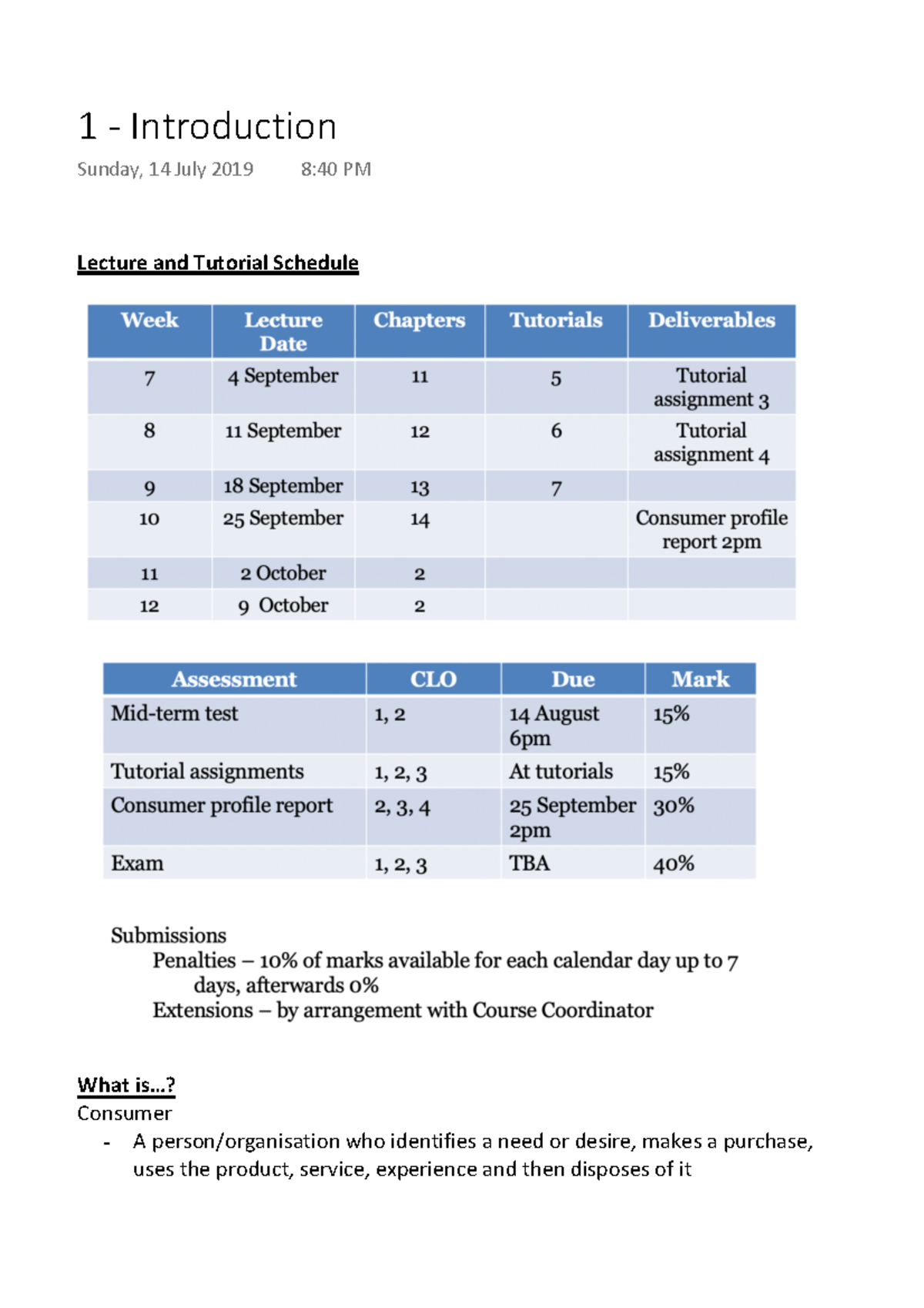 MARK 202 Lecture 1 - Warning: TT: undefined function: 32 Lecture and Tutorial Schedule What is ...