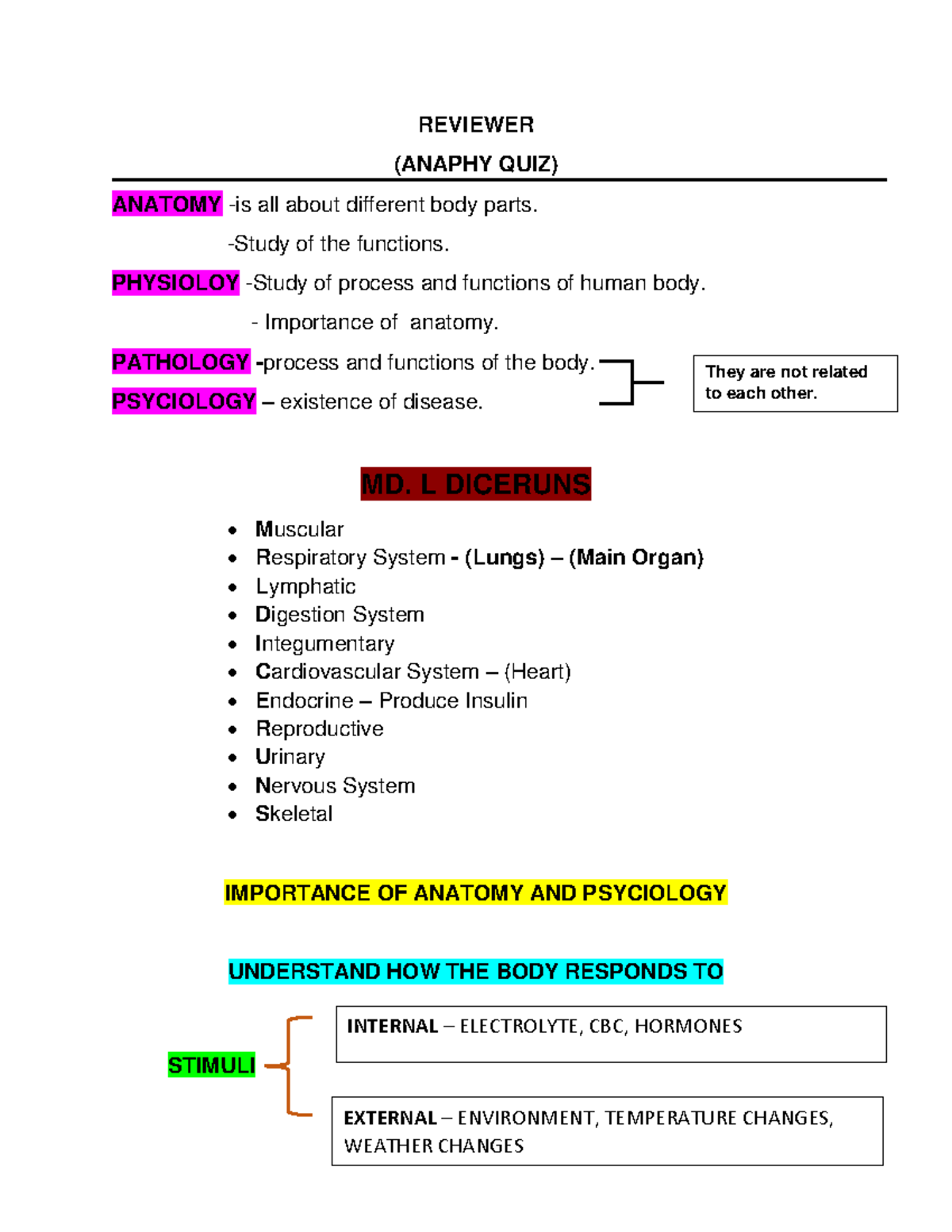 Reviewer- Complete- Anaphy - REVIEWER (ANAPHY QUIZ) ANATOMY -is all ...