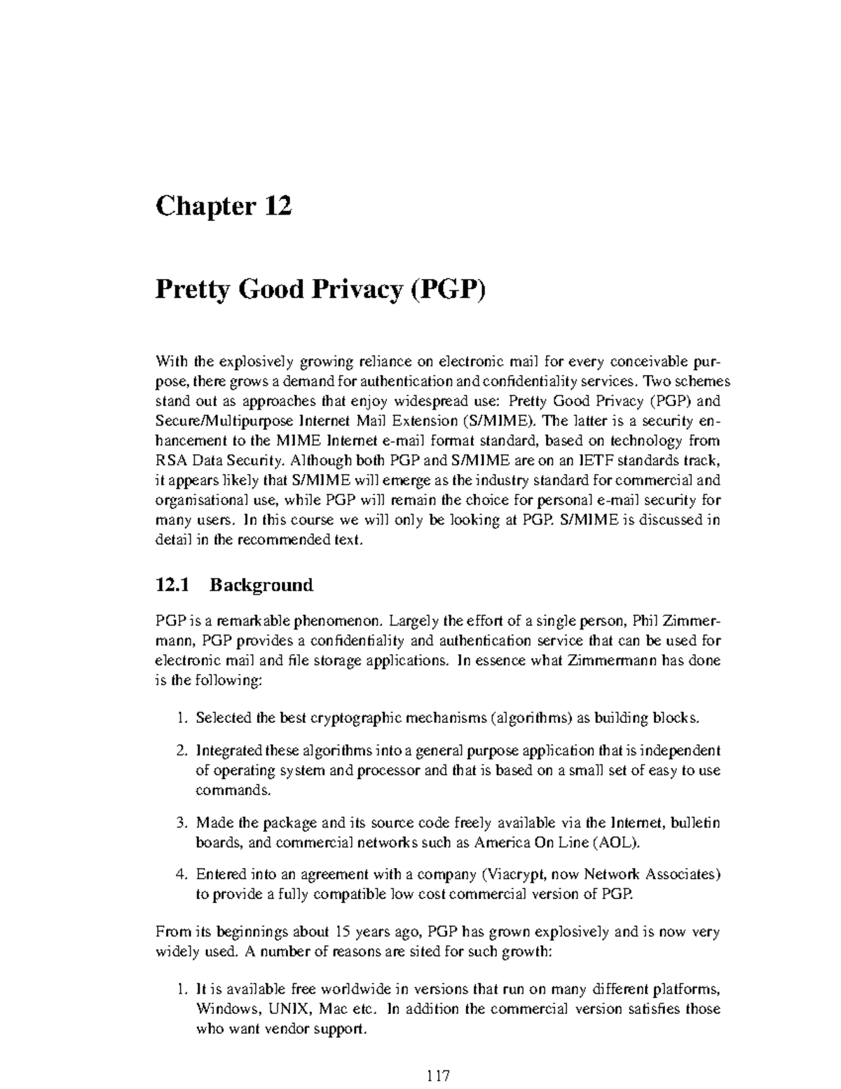 PGP - Pretty good privacy - Chapter 12 Pretty Good Privacy (PGP) With ...