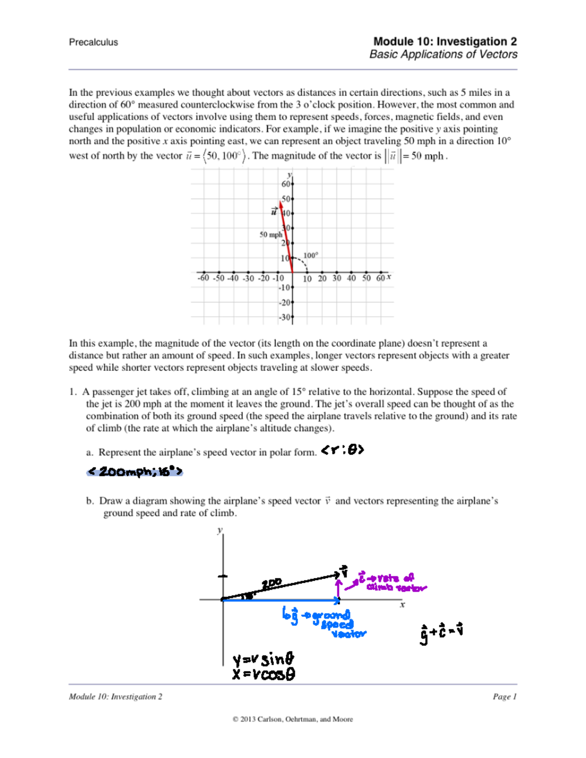 Module 10: Investigation 2 - or O 200 mph 150 IEtimatieftor s 200 log ...