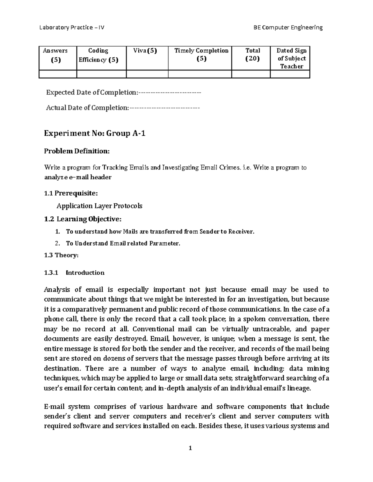 Cyber Security Manual - Answers (5) Coding Efficiency (5) Viva (5) Timely Completion (5) Total ...