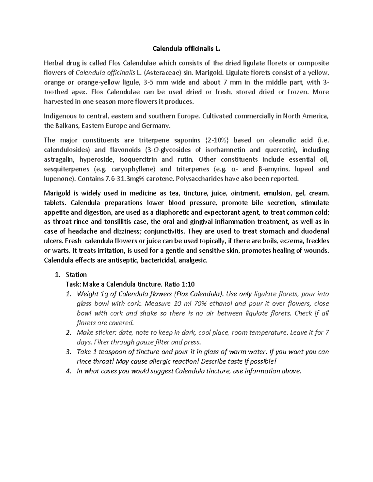 Calendula officinalis preparations - Herbal drug is called Flos ...