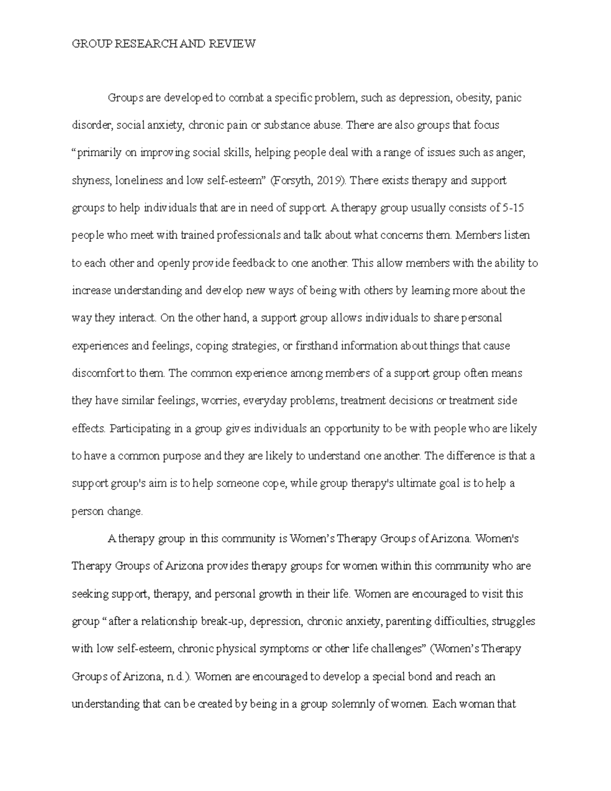 Group Research and Review - GROUP RESEARCH AND REVIEW Groups are ...