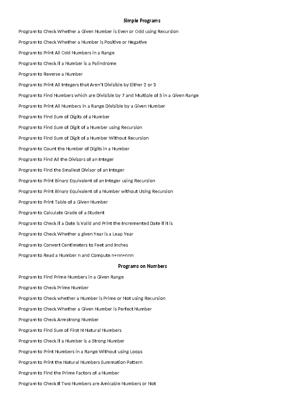 Python Programs list - Simple Programs Program to Check Whether a Given ...