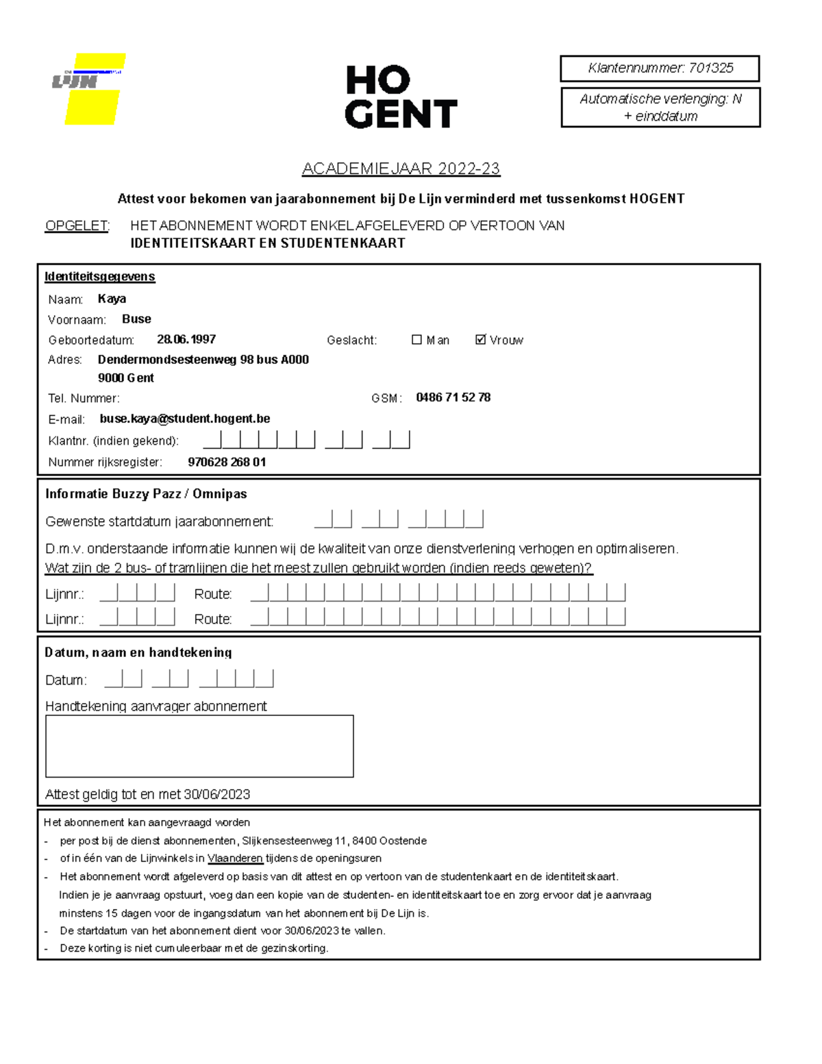 Buzzy Pazz 1069464 - jhukgsfi - Klantennummer: 701325 Attest voor ...