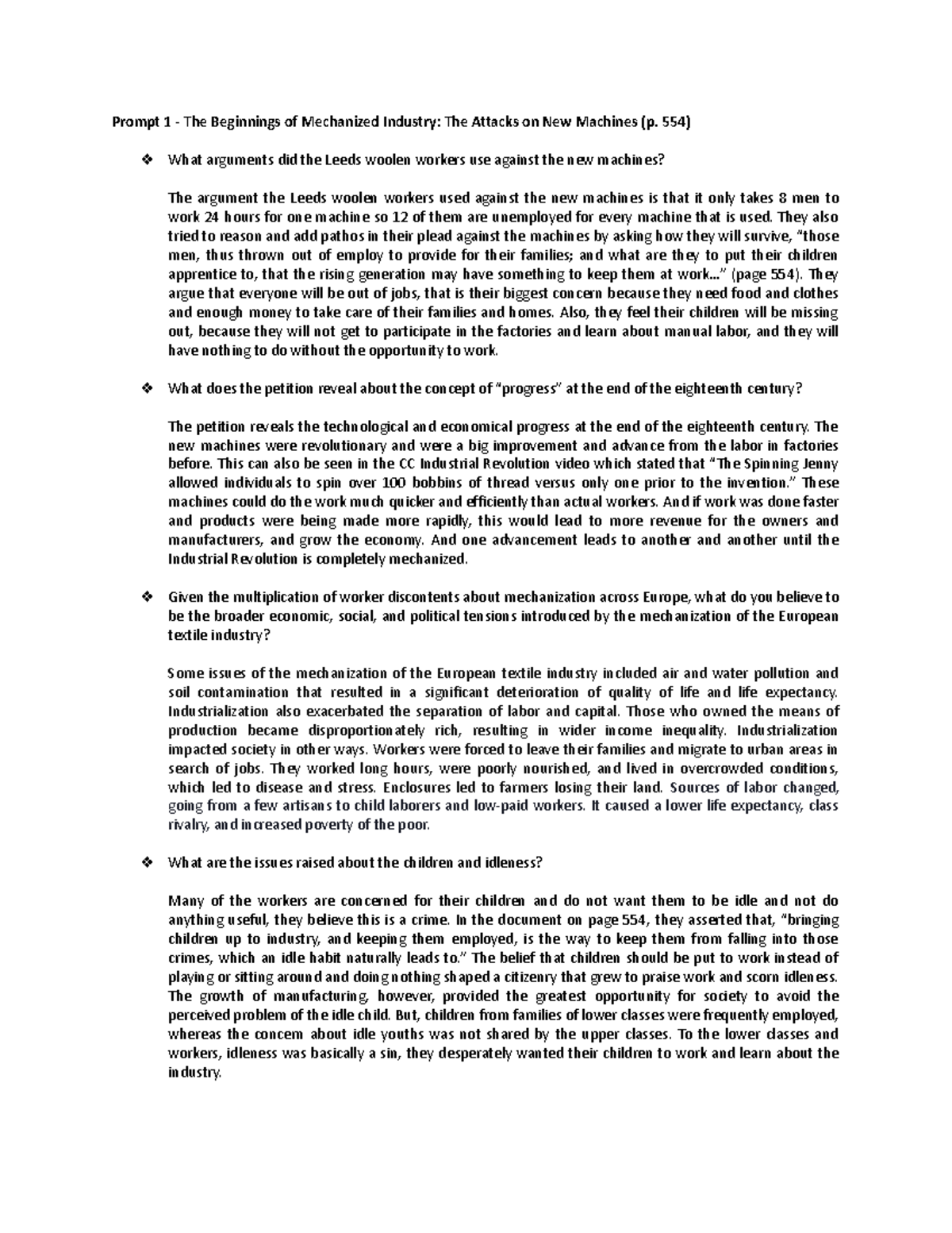 Euro Ch 20 Soc Sem - Prompts and responses for chapter 20 of the AP ...