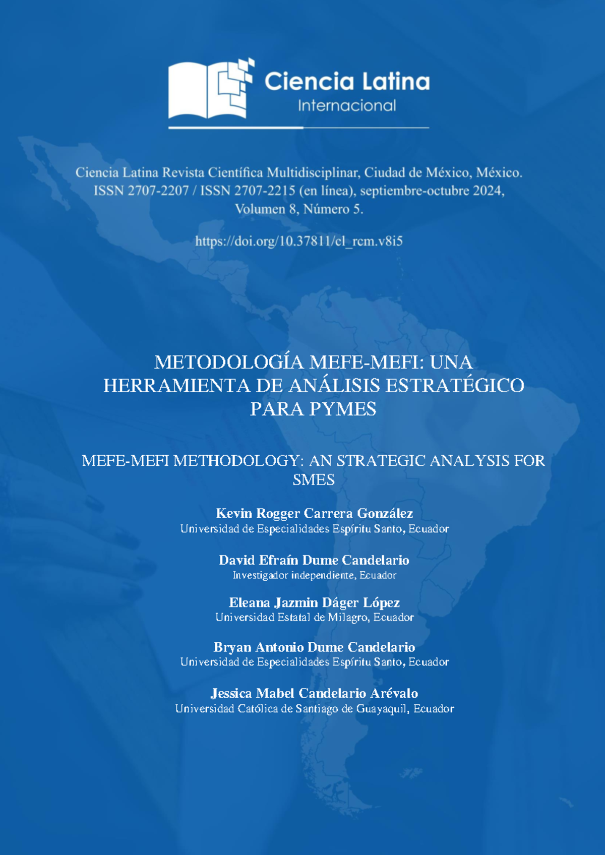 MEFE Y MEFI - TRABAJO REALIZADO - METODOLOGÍA MEFE-MEFI: UNA HERRAMIENTA DE ANÁLISIS ESTRATÉGICO ...