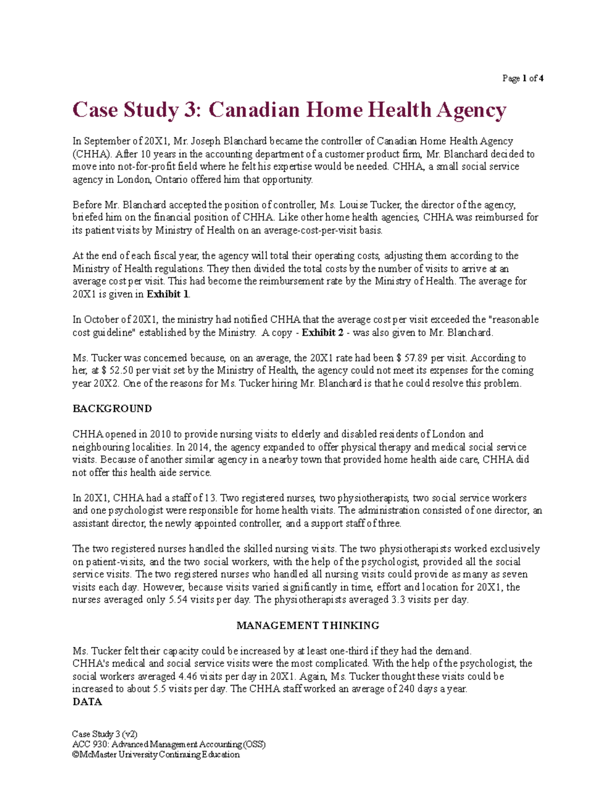 ACC 930 case 3 - A detailed outline of the required submission for the ...