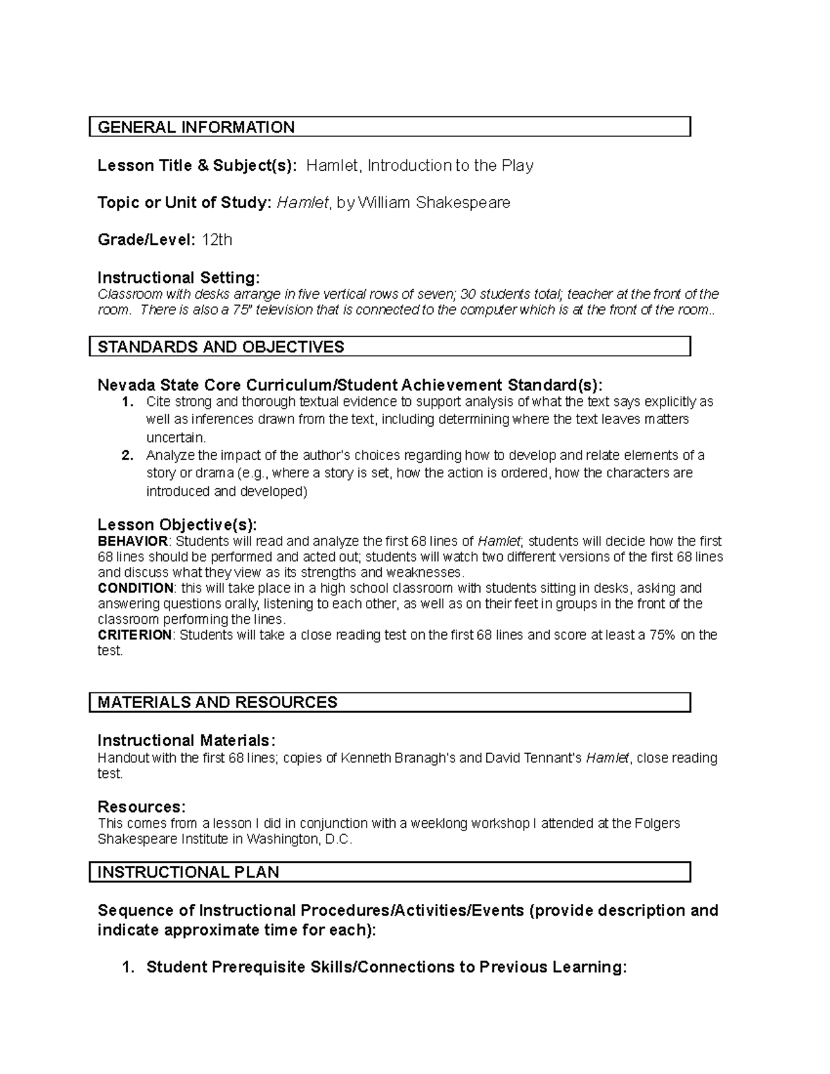 IZT2 Lesson Plan 2 Busboom - GENERAL INFORMATION Lesson Title & Subject ...