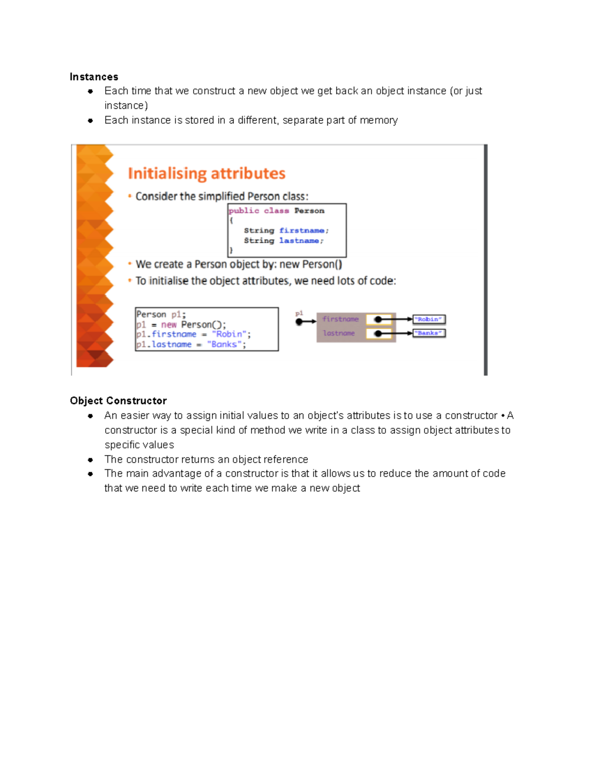 Lecture 2 Methods - n/a - Instances Each time that we construct a new ...