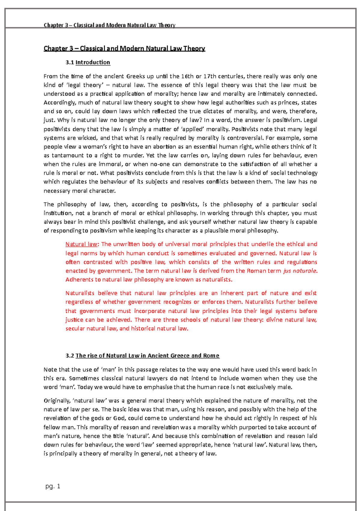 Chapter 3 Classical and Modern Natural Law Theory - Chapter 3 ...
