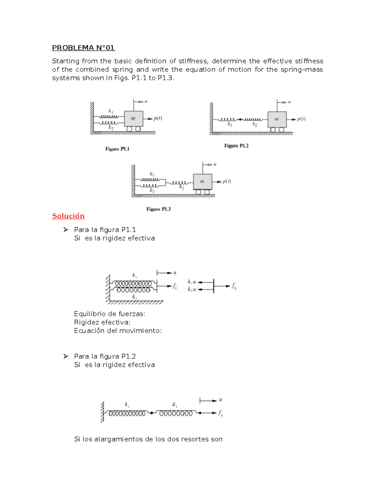 ING. Sismica - INGENIERÍA SÍSMICA - PROBLEMA N° 01 Starting from the ...