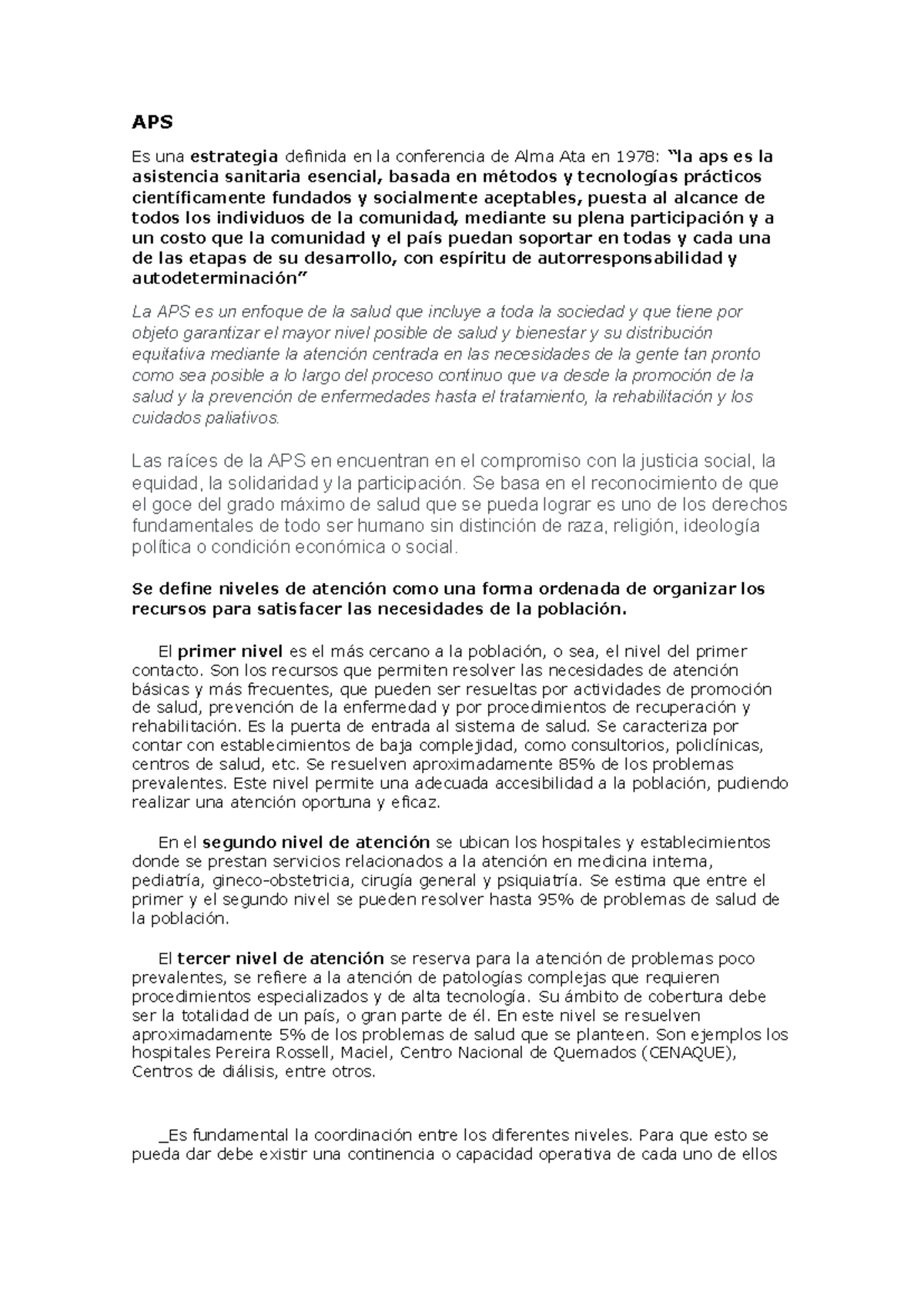 APS - resumen de aps simple - APS Es una estrategia definida en la ...