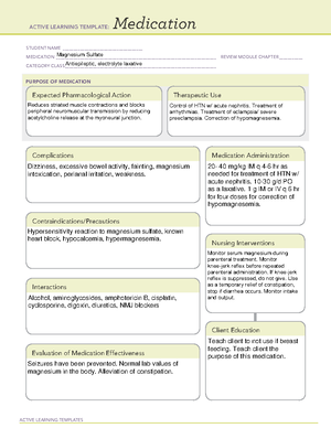 Methergine - med card - ACTIVE LEARNING TEMPLATES Medication STUDENT ...