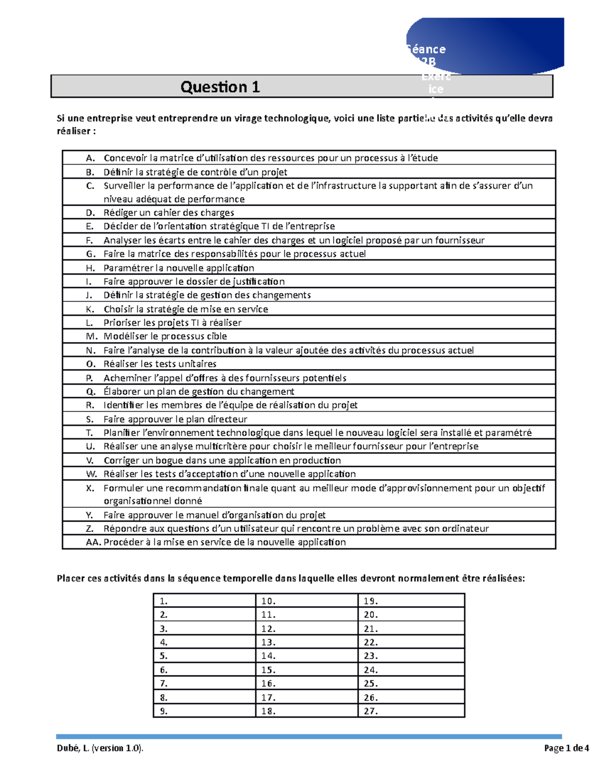 OTI - exercice récapitulatif avec solution version 1.0 - Question 1 Si ...