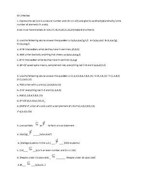 Intro to Statistics Chapter 3 Exam Review - Ch 3 Review Determine if ...