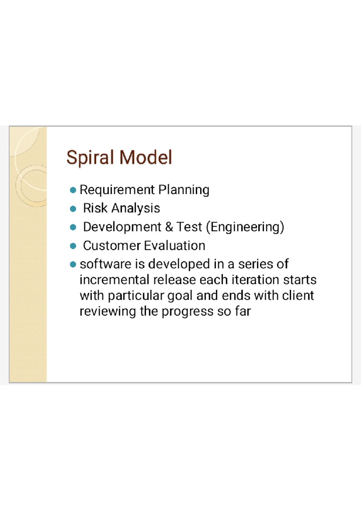 Spiral model - Object-Oriented Programming - Studocu