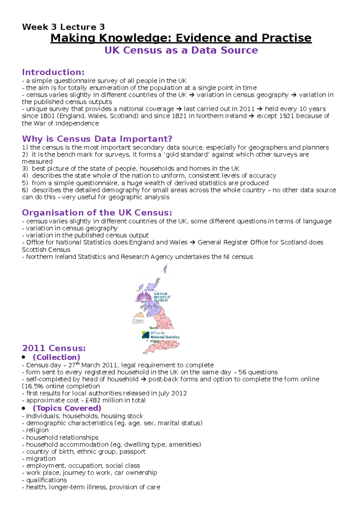 Week 3 Lecture 3 UK census as a data source - Week 3 Lecture 3 Making ...