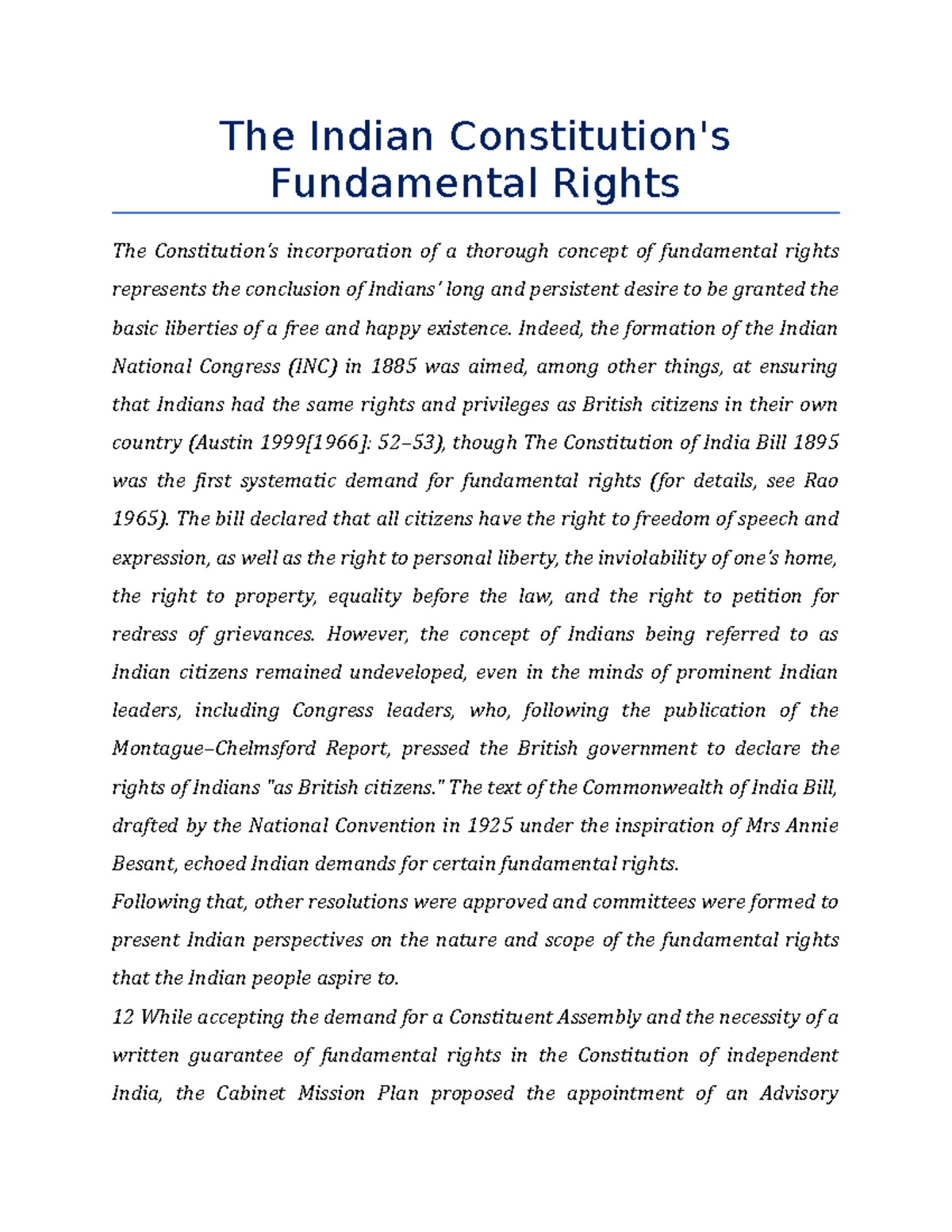 The Indian Constitution's Fundamental Rights - The Indian Constitution ...