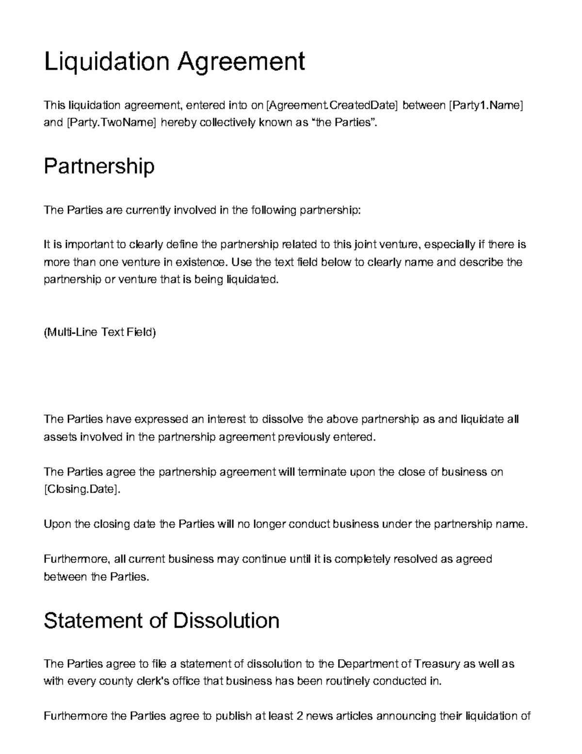 Tài chính căn bản, Am hiểu tài chính căn bản - Liquidation Agreement ...