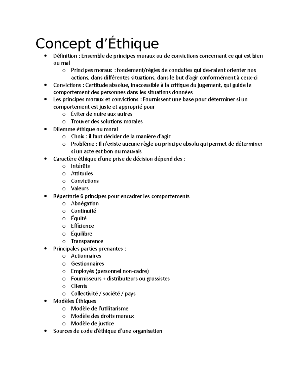 ADM1700 - Chapter 3 - Concept d’Éthique - Studocu