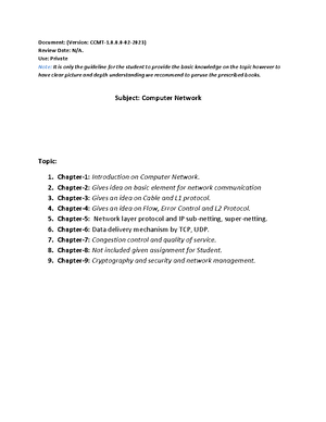 Notes of Computer Networksashish - Chapter 1 Introduction to computer ...