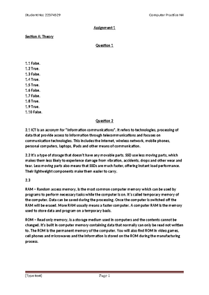 Computer Practice Assignment 1 pdf - Computer Practice N Assignment 1 ...