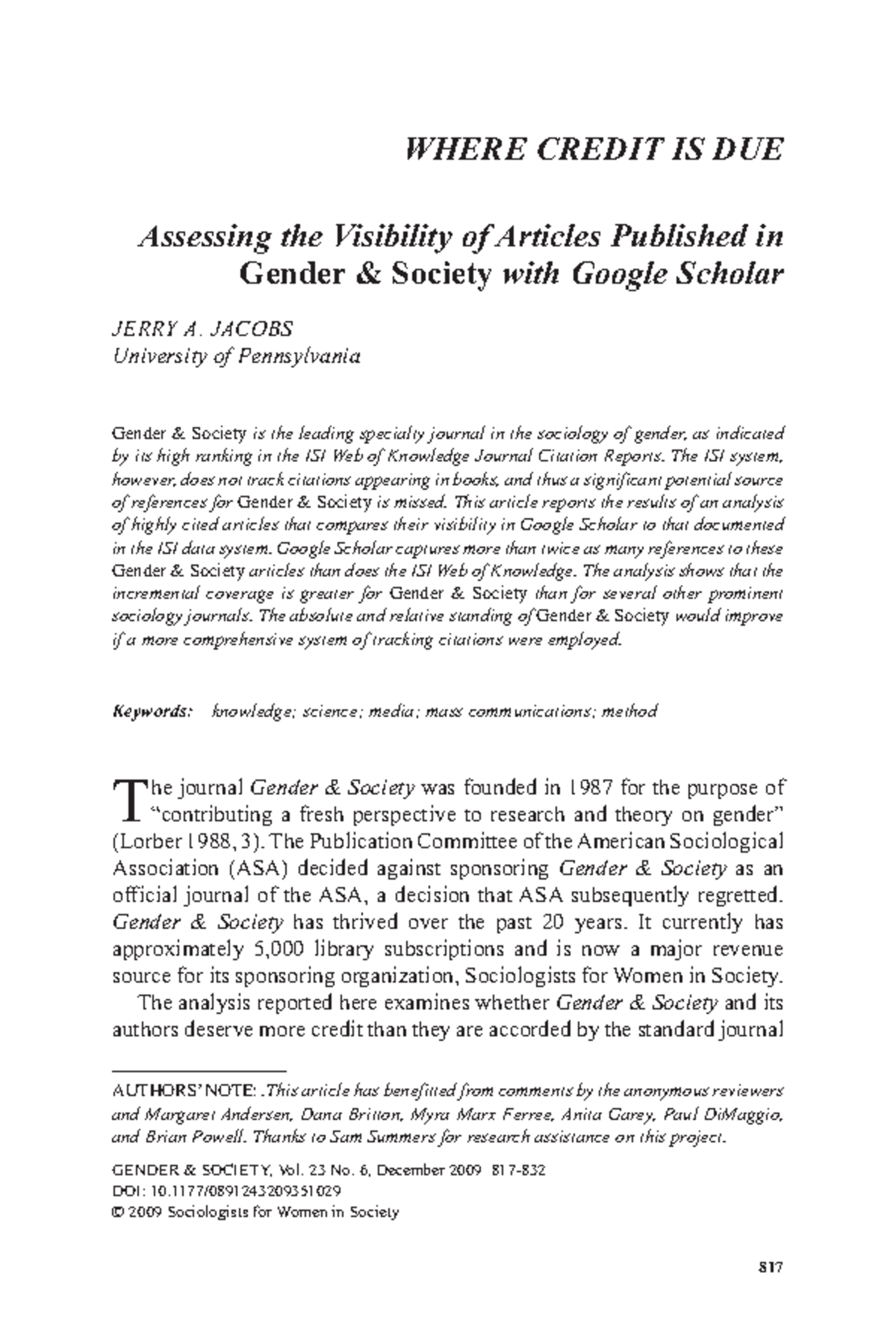 0891243209351029 - fwefw - WHERE CREDIT IS DUE Assessing the Visibility ...