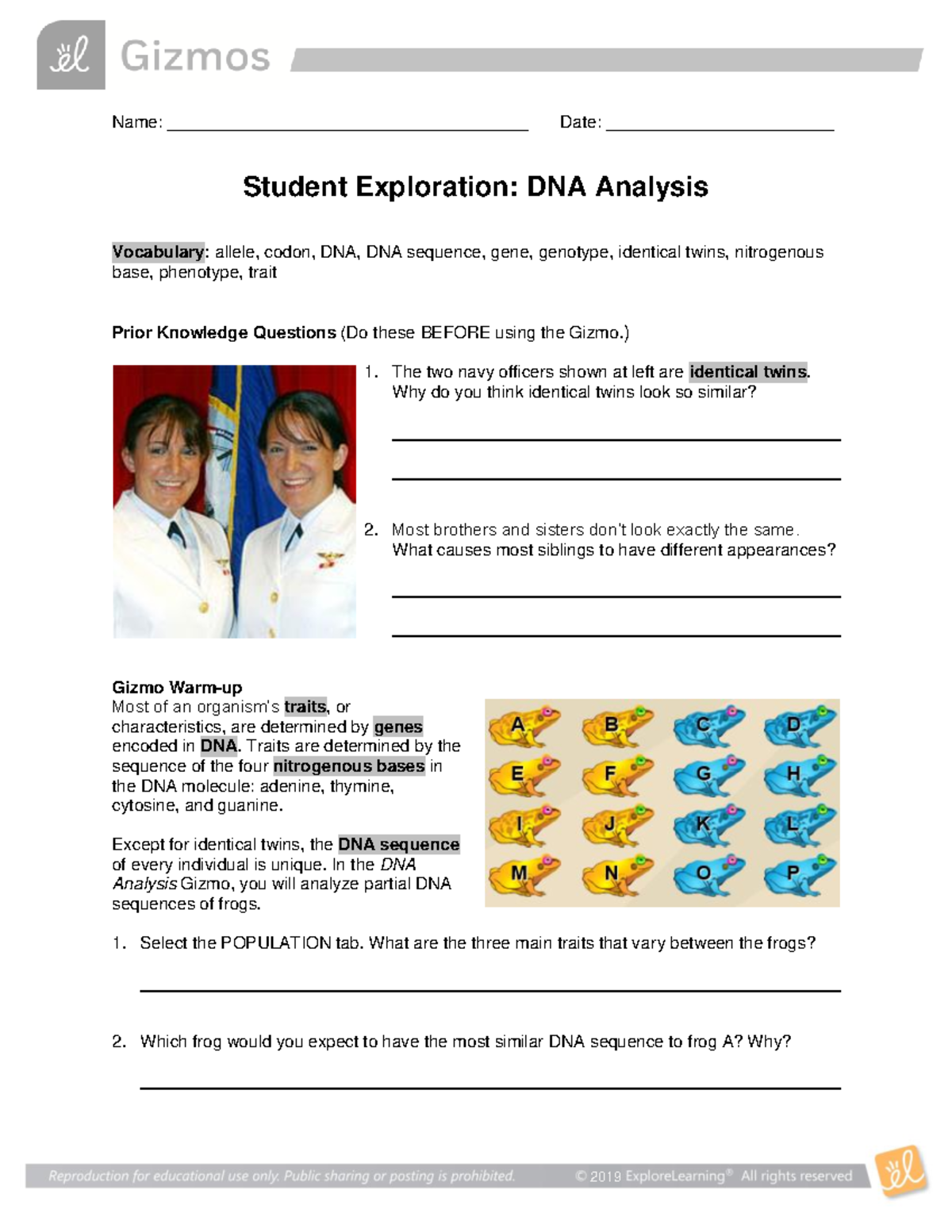 DNAAnalysis Grade 10 3RD Quarter - Name ...