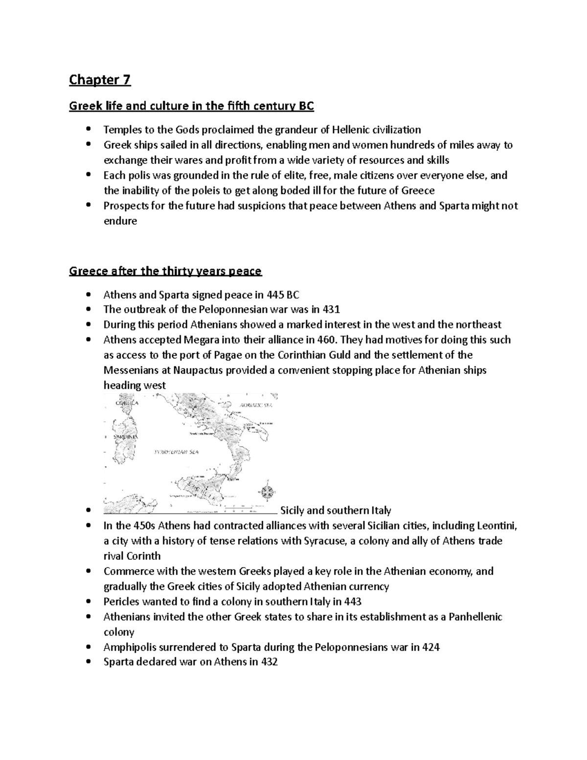 Chapter 7 - Chapter 7 Greek life and culture in the fifth century BC ...