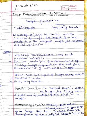 Image Processing Unit 2 KCS-062 - Studocu