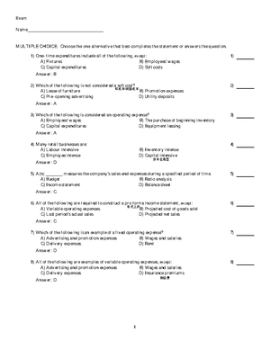 Sample/practice exam 2019, questions and answers - Entrepreneurship ...