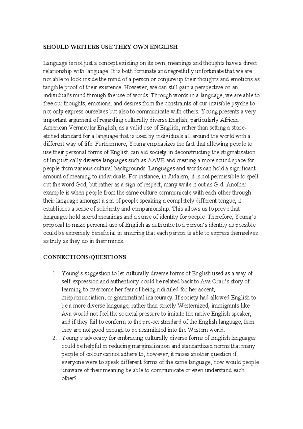 RR ISP 2 - Summary Writing for University and Beyond - SHOULD WRITERS ...