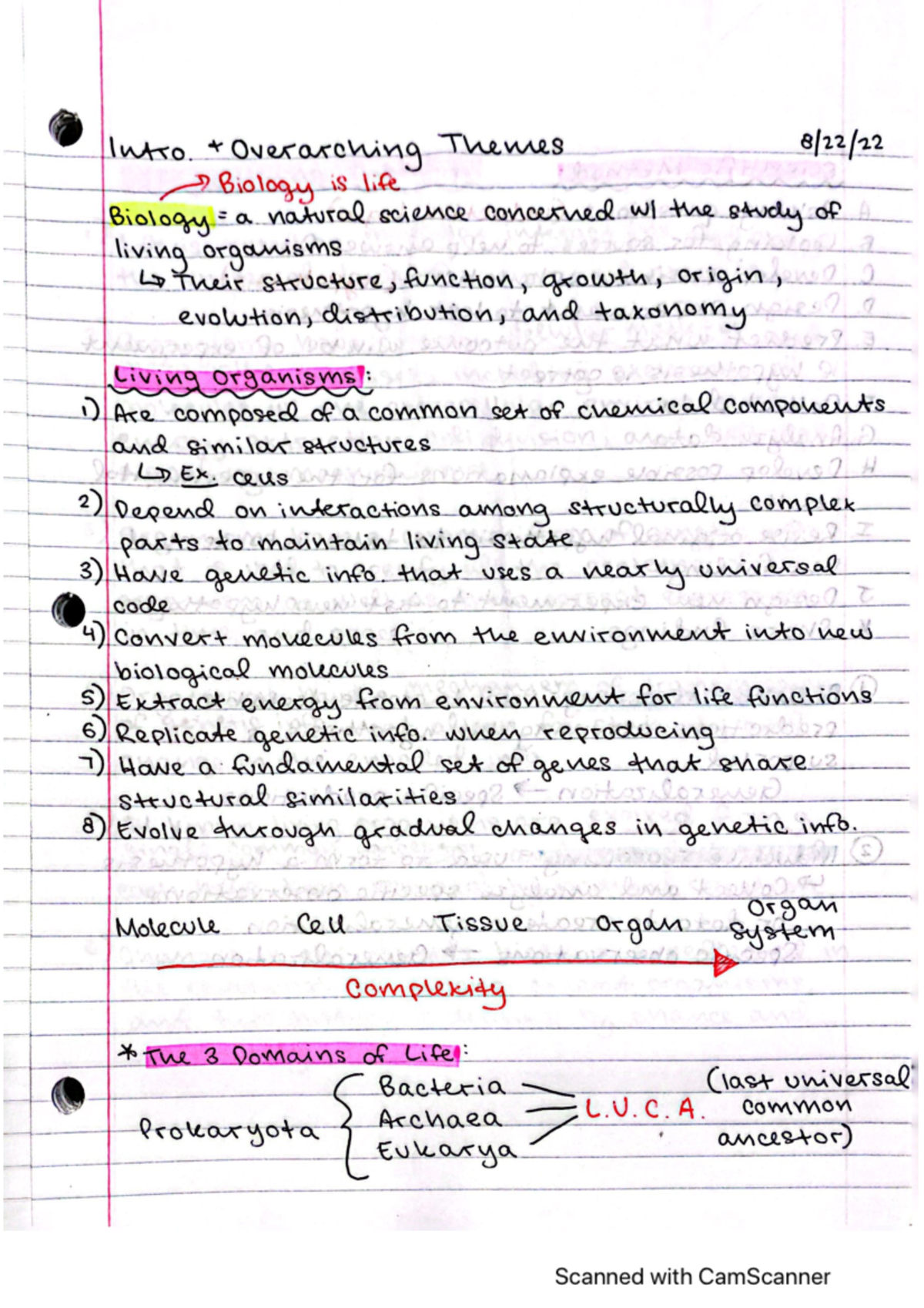 lecture 1 notes - BIOL14110AAA - Studocu