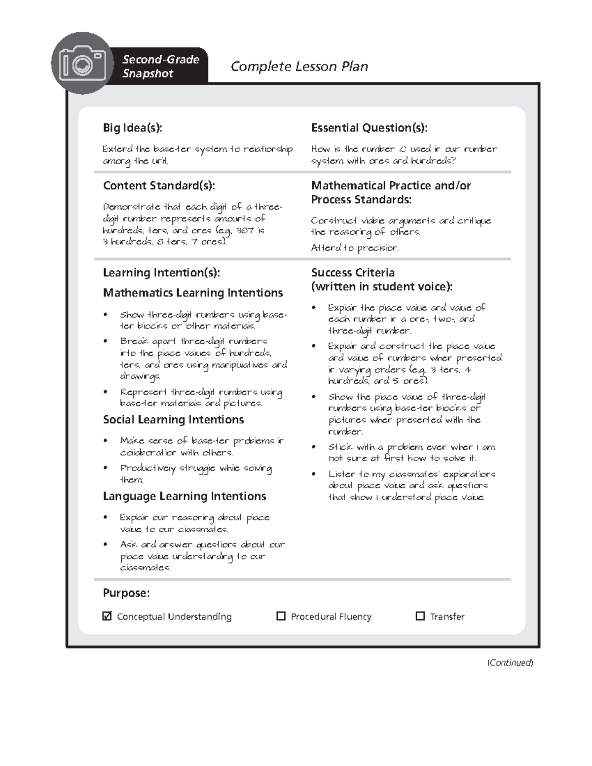 11 - second-grade snapshot complete - Complete Lesson Plan Second-Grade ...