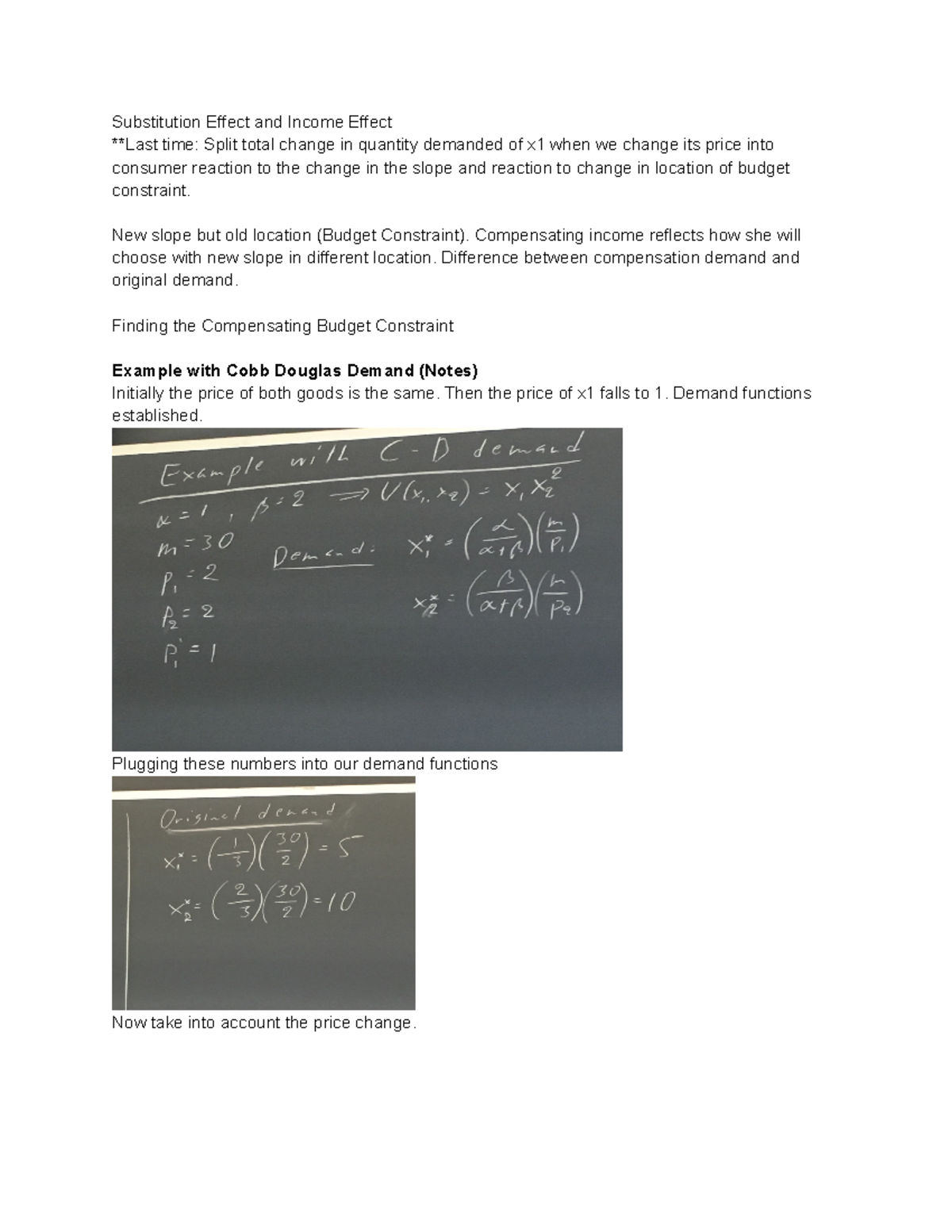 Lecture 14 - Substitution and Income Effect for Different Economic ...