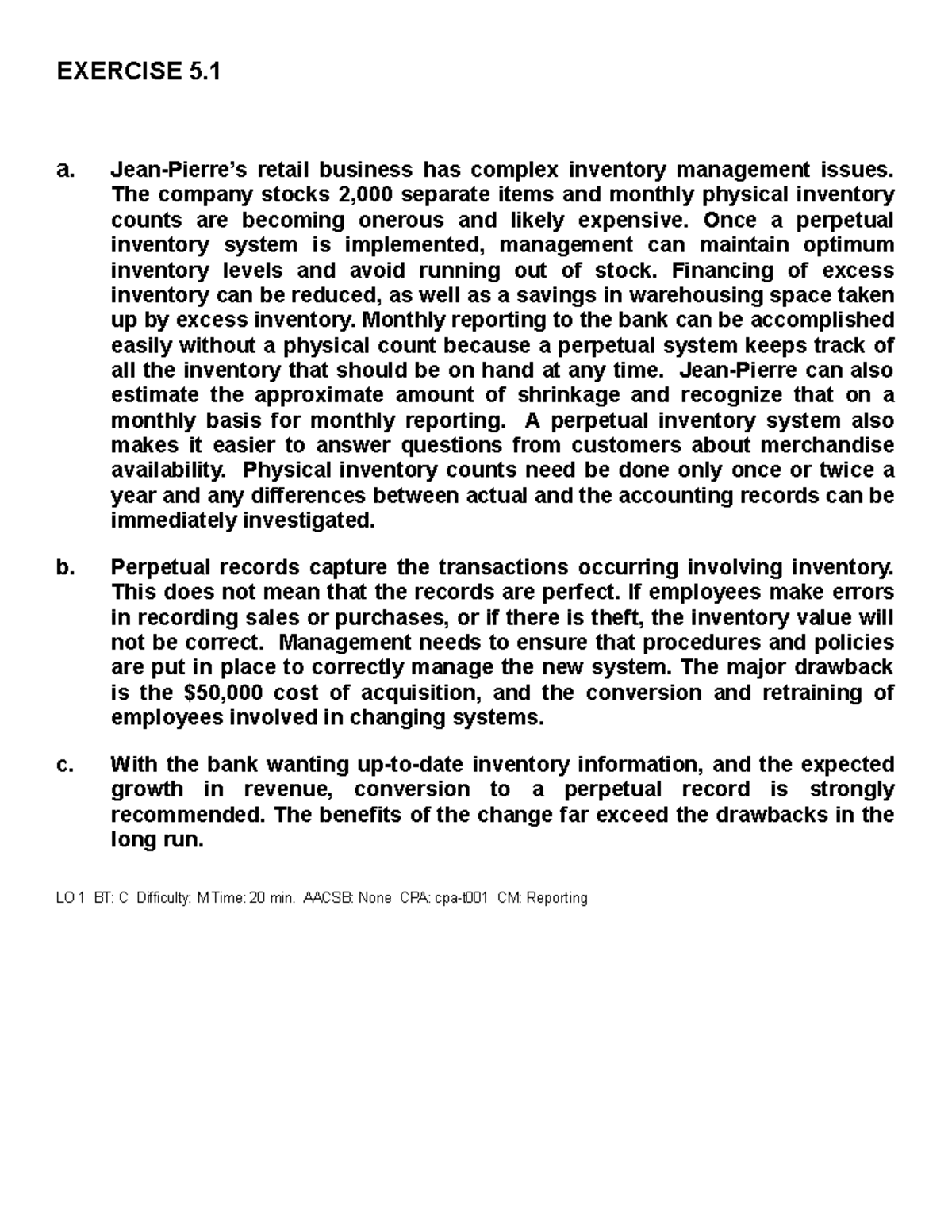 Chapter 05 exercise soloutions - ACT725 - Centennial College - Studocu