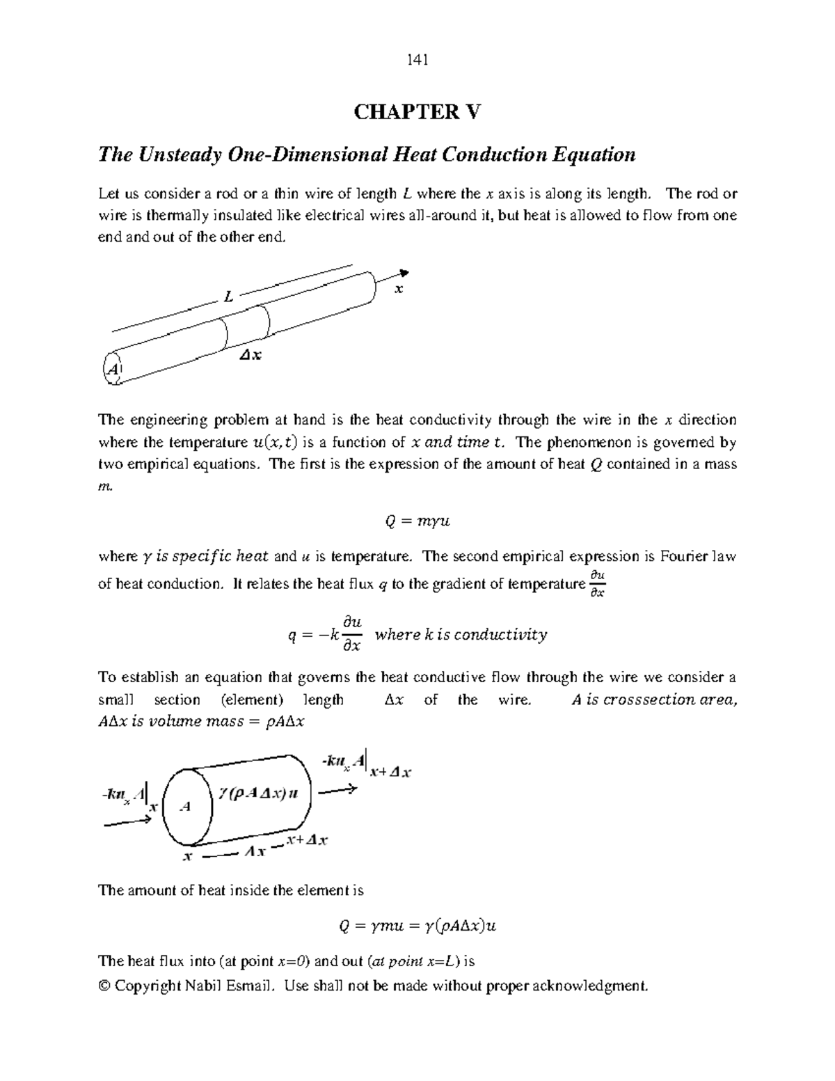 5-Heat Problem 141-153 - CHAPTER V The Unsteady One-Dimensional Heat ...
