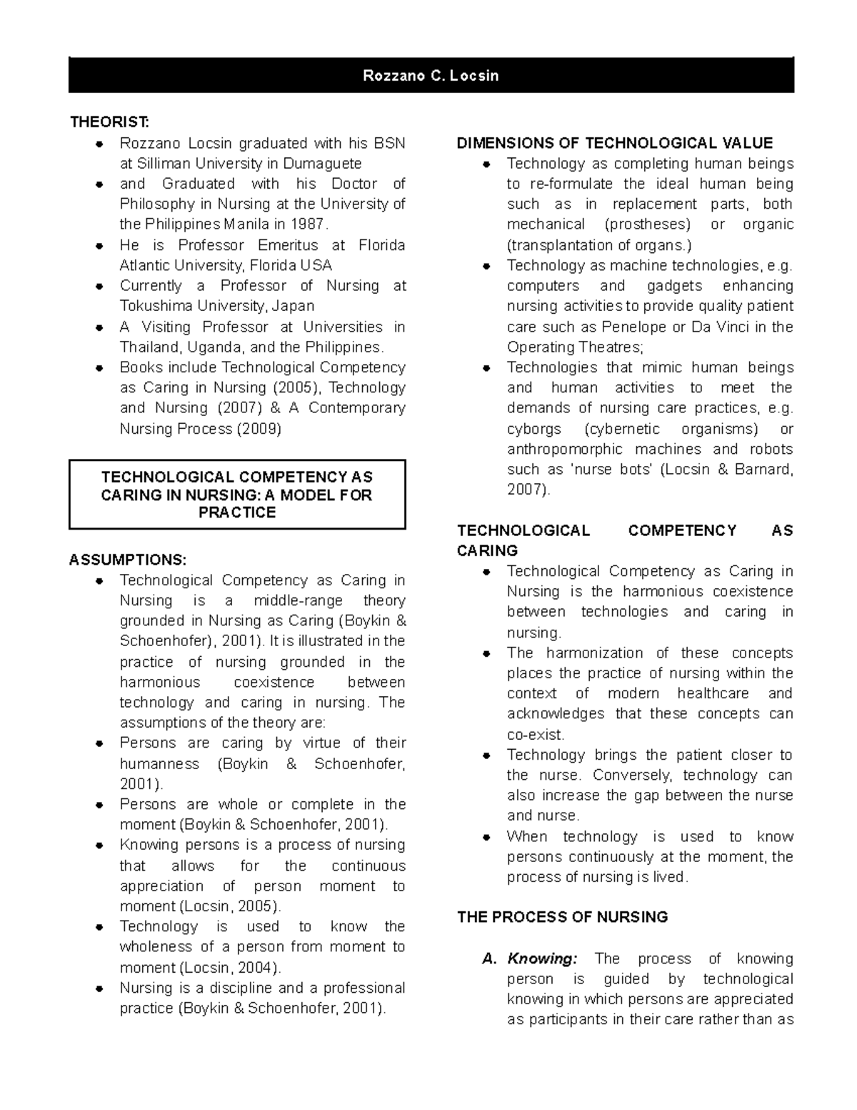 Technological Competency AS Caring IN Nursing A Model FOR Practice ...