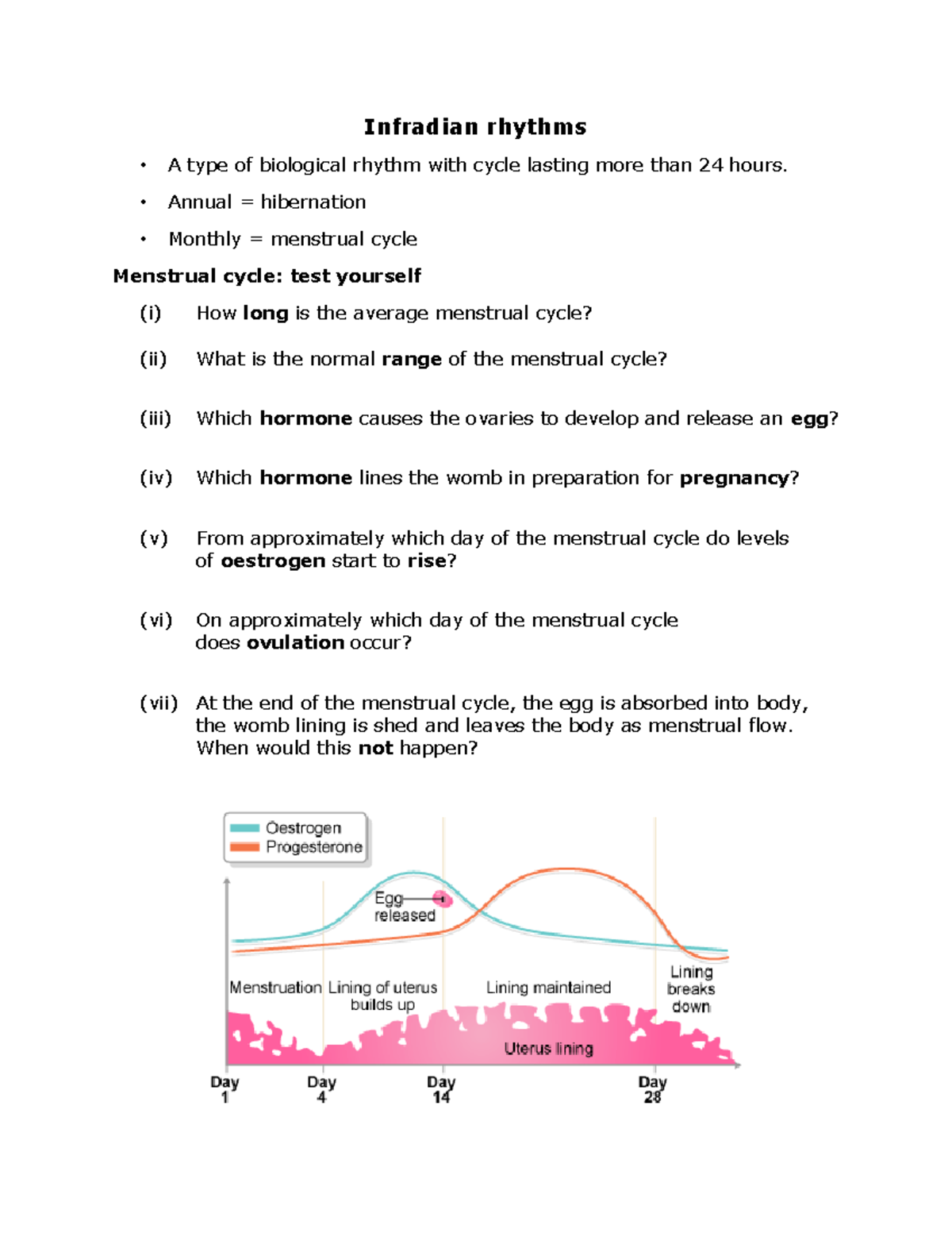 BIO 16 Infradian rhythms - Infradian rhythms A type of biological ...