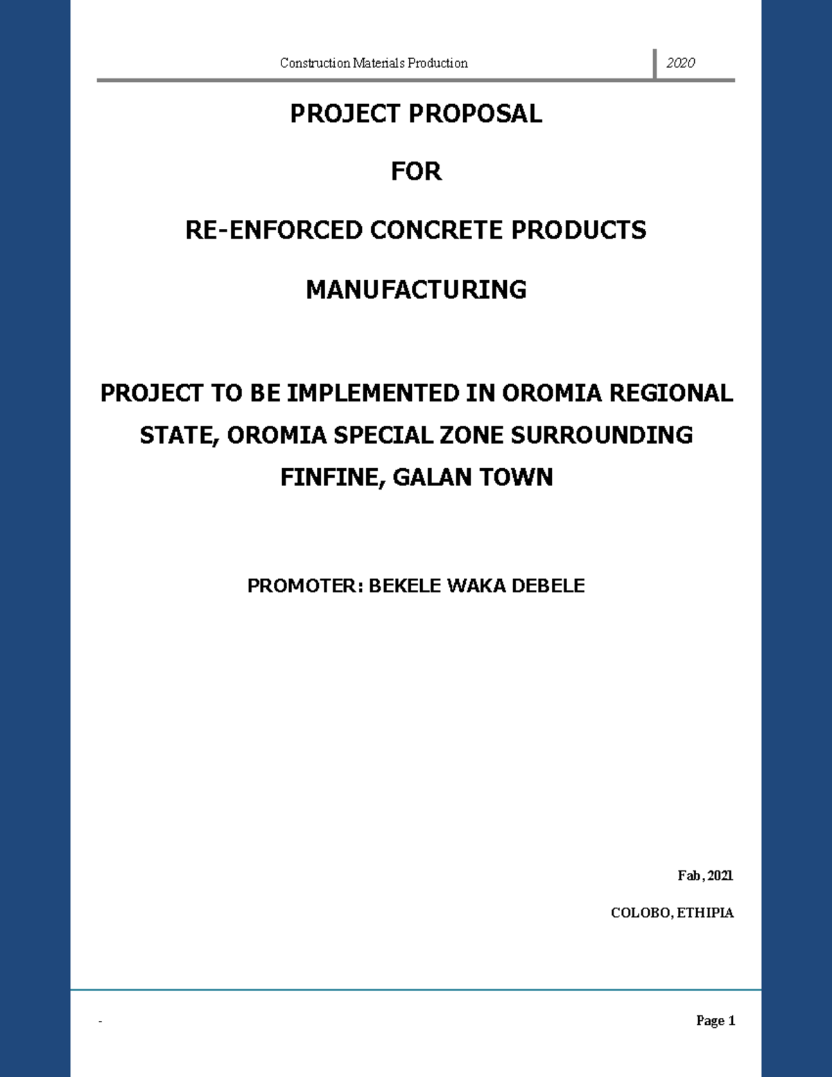 Re-enforced-concrete-products compress - PROJECT PROPOSAL FOR RE ...